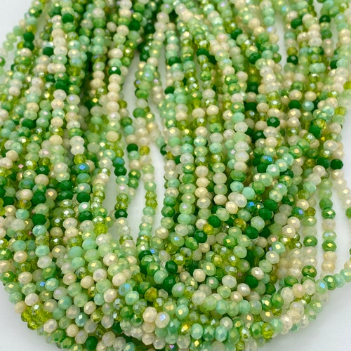 3mm Glass Faceted Beads Green Glass Beads Bracelet Beads - Etsy