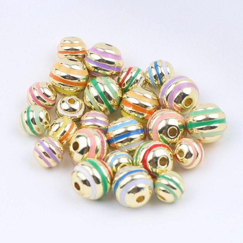 Enamel Striped Beads - Etsy