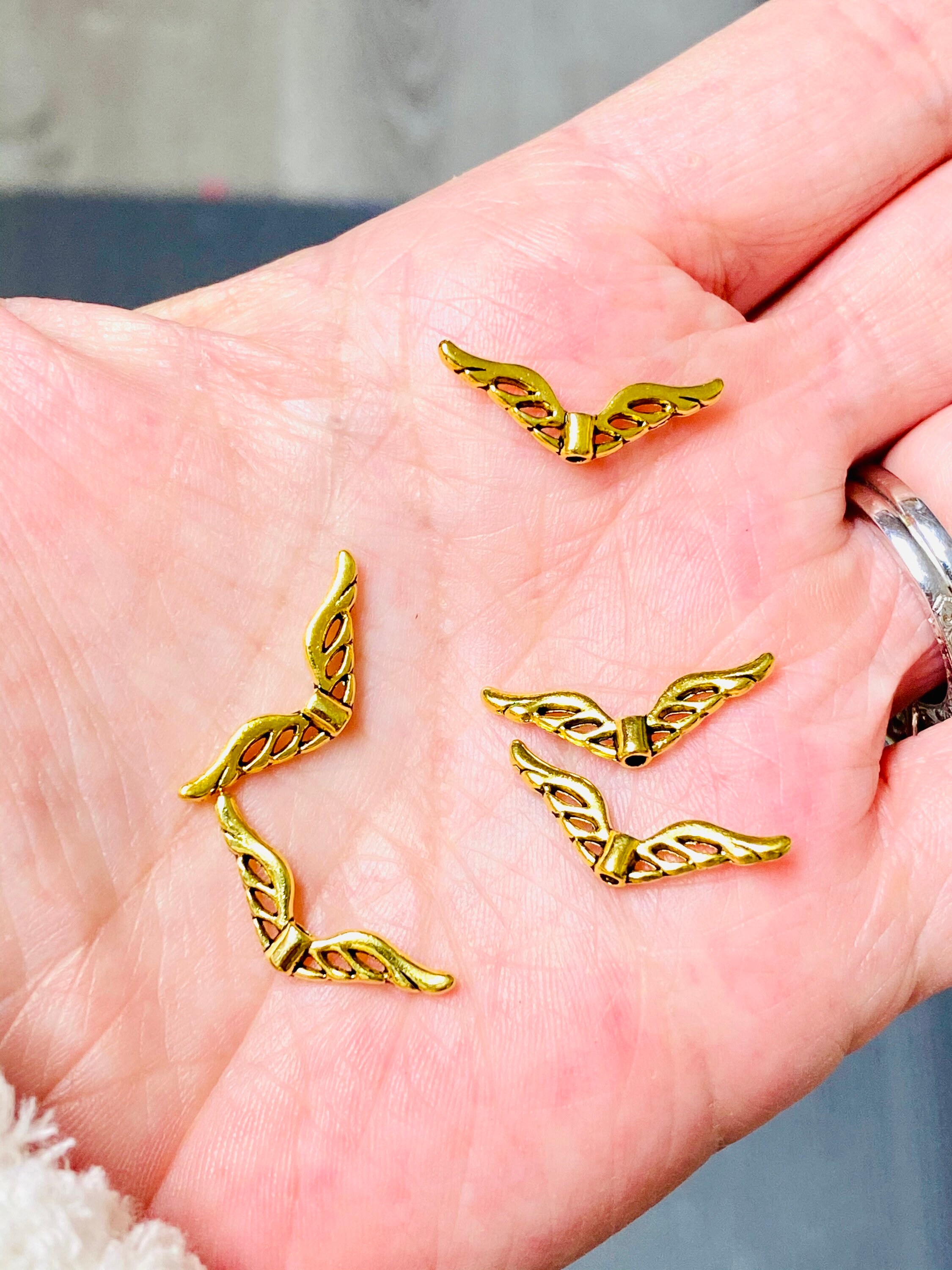 Angel Wing Beads Jewelry Beads Wing Shaped Beads Gold Angel - Etsy
