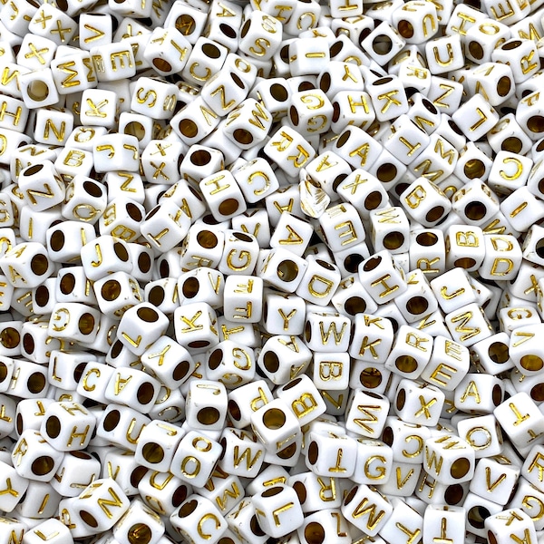 Square Alphabet Letter Beads - Etsy