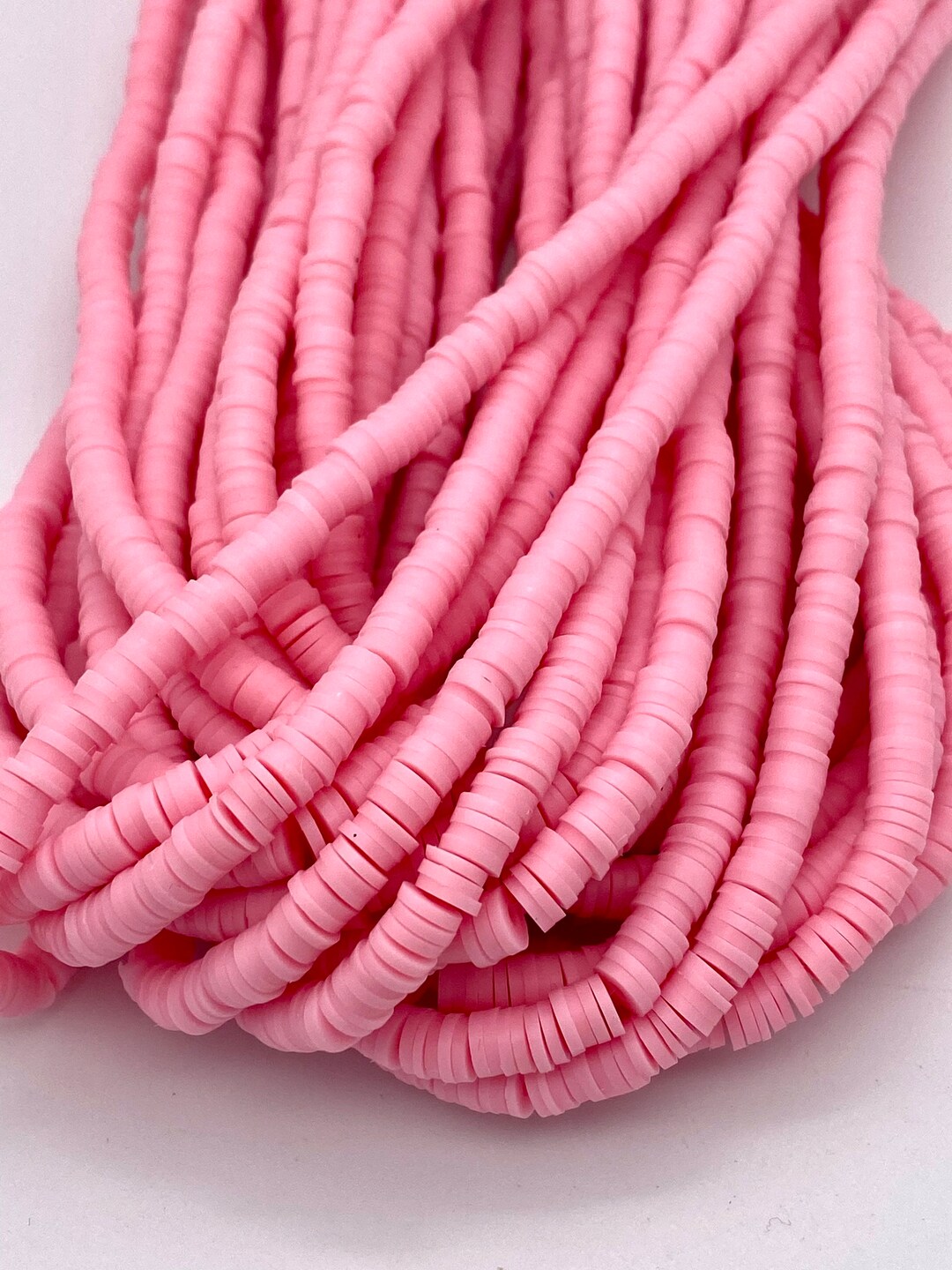 6mm Vinyl Heishi Beads Pink Sherbet Polymer Clay Beads, African Vinyl ...