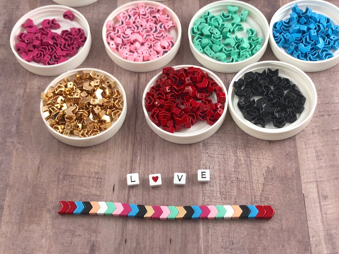 8mm Chevron Arrow Shape Tile Enamel Beads, Tile Bracelets, Colorblock ...