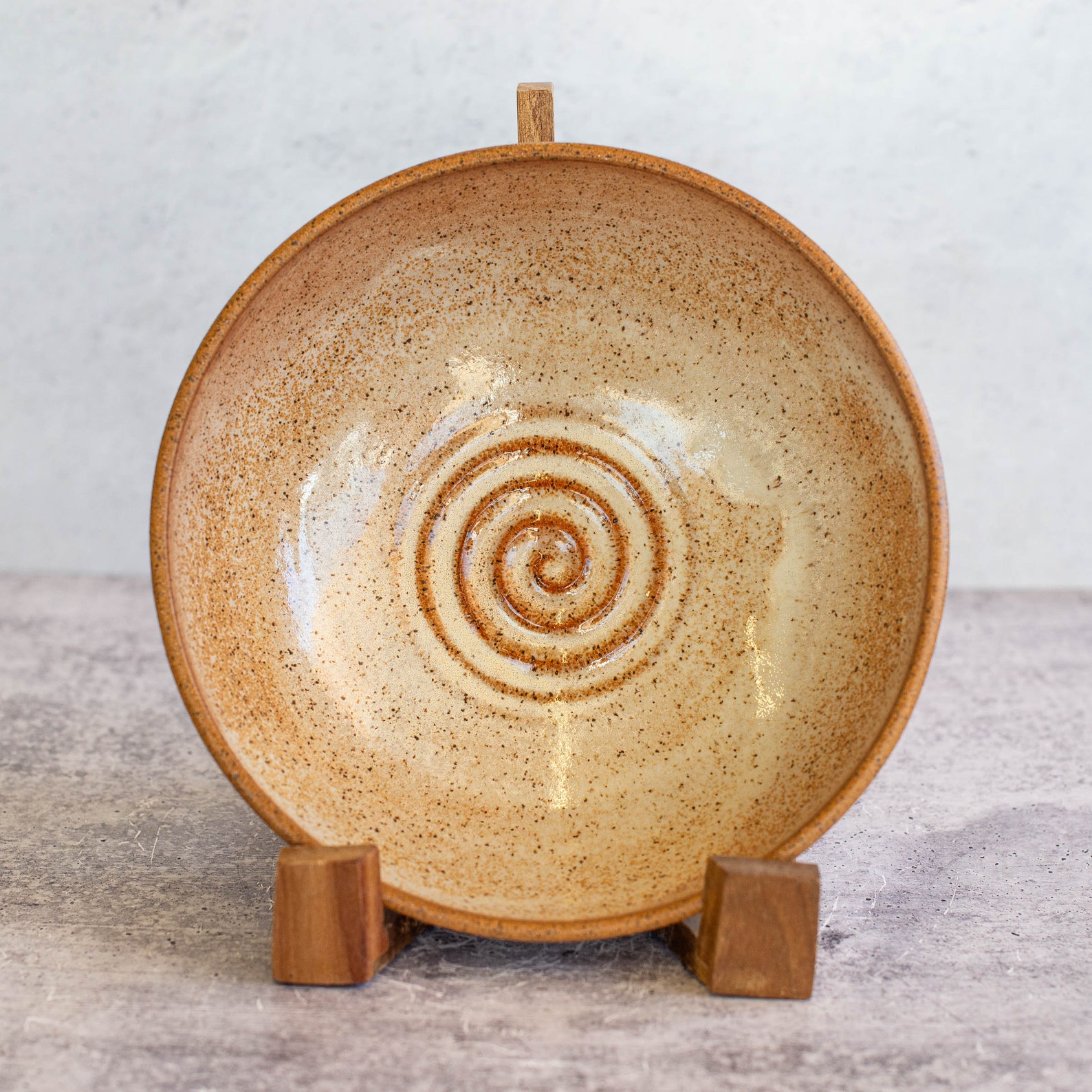 Large Ceramic Bowl Wide Serving Bowl Speckled Bowl Handmade Ceramic ...