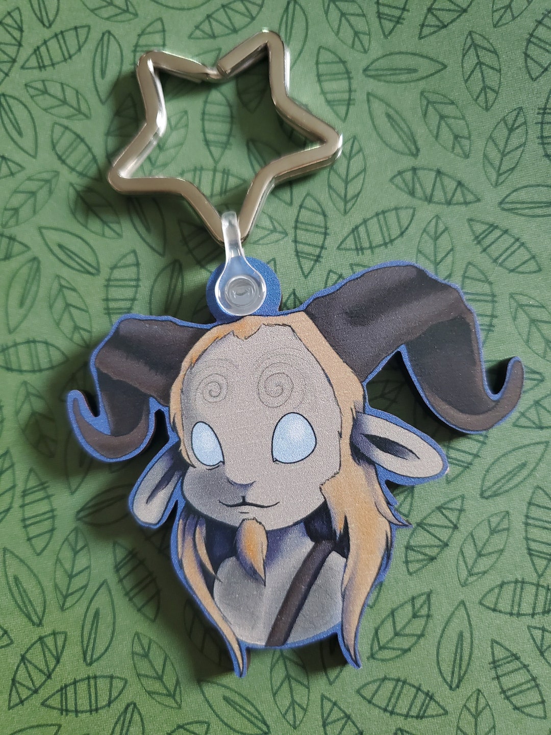 Faun Ram Forest Wooden Keychain 2.5" Metal Star - Etsy