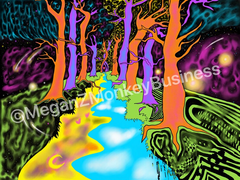 Trippy Trees Art Print - Etsy
