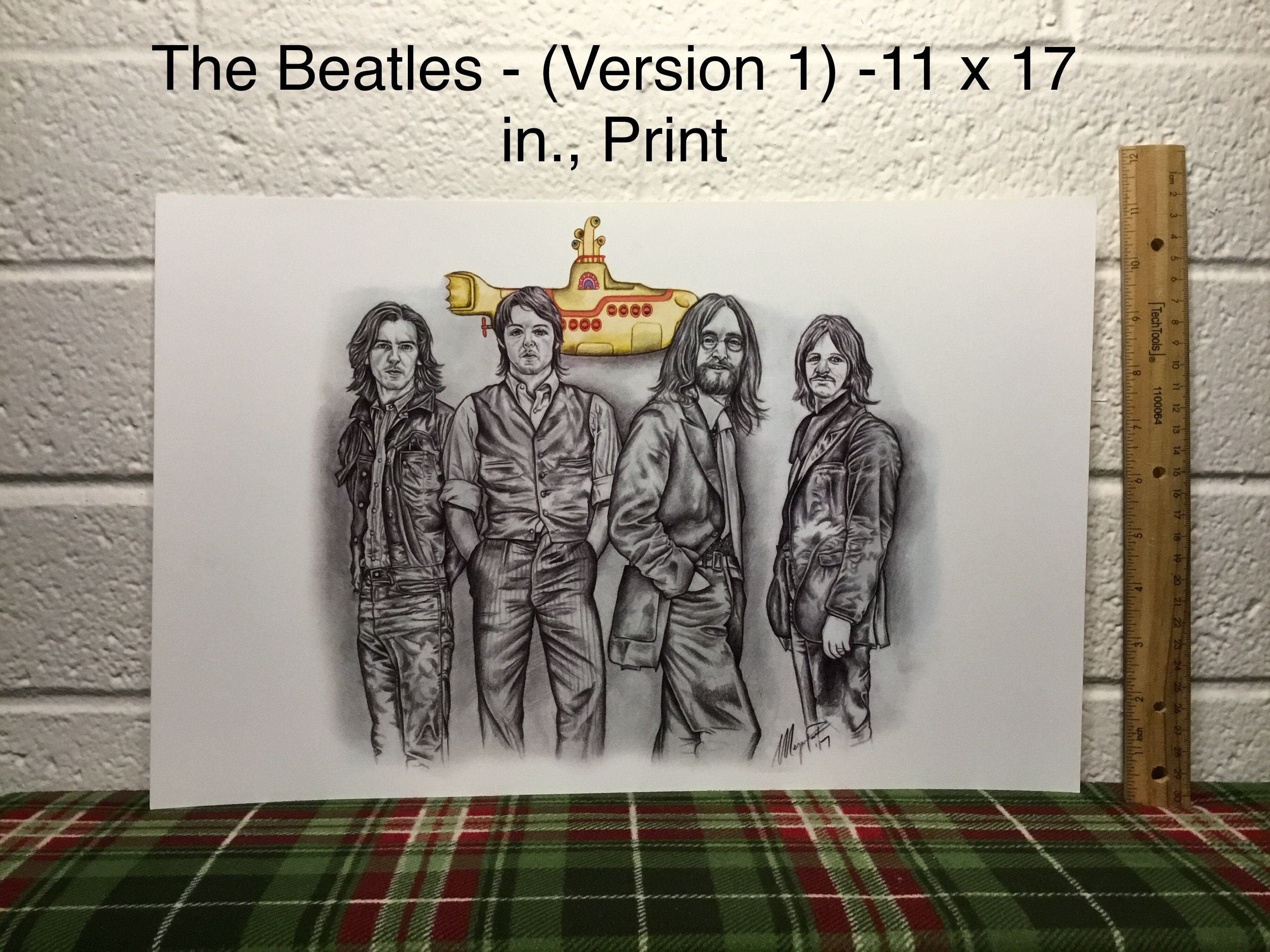 The Beatles & the Yellow Submarine Art Print - Etsy