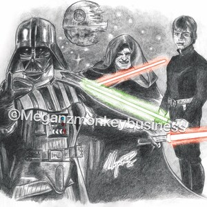 Star Wars - the Sith Lords and Luke Skywalker Art Print - Etsy