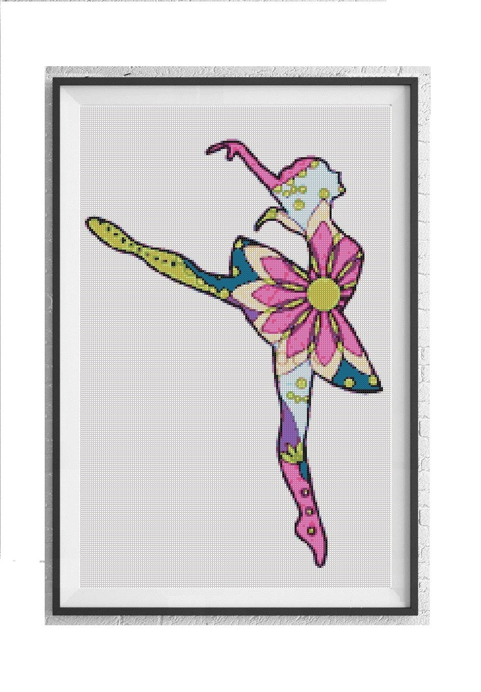 Ballet Cross Stitch Modern Pattern PDF Ballet Dancer Cross - Etsy