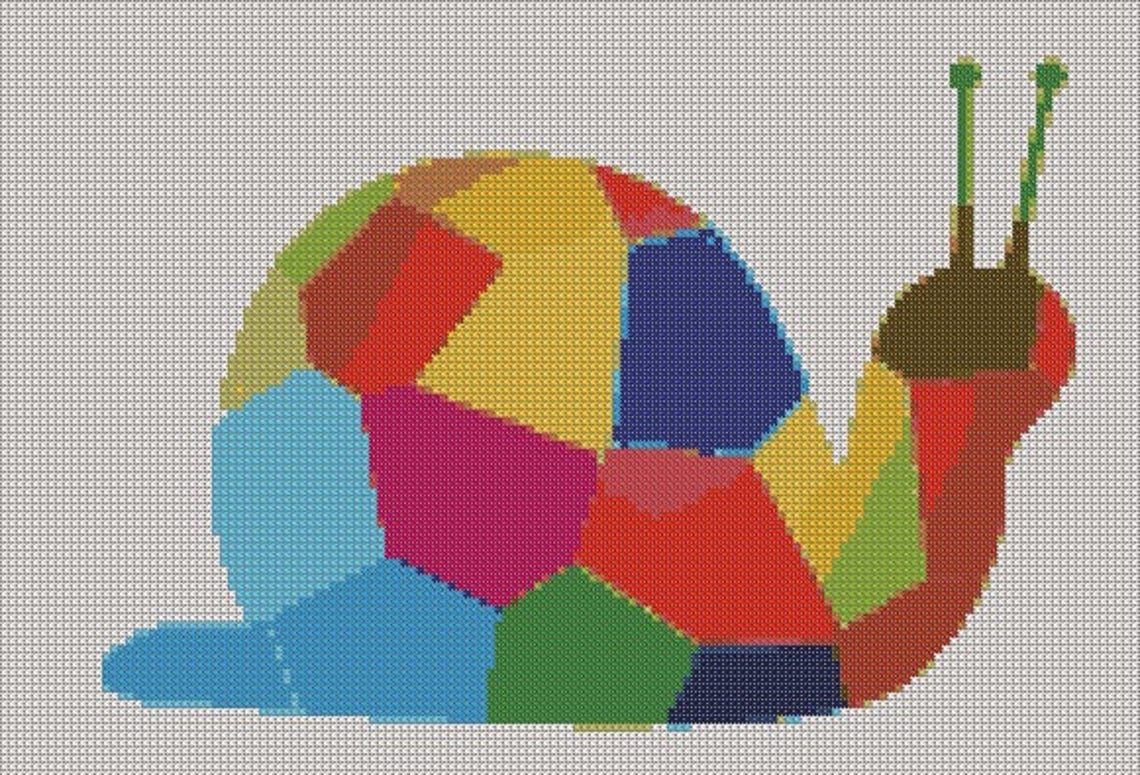 Geometric Snail Cross Stitch Pattern Modern Animal Abstract - Etsy