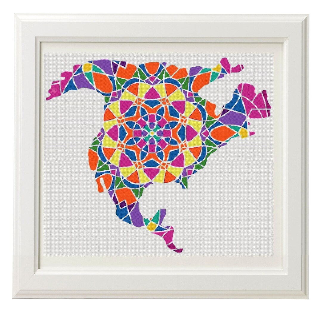 USA Map Cross Stitch Pattern, United States Map Cross Stitch Pattern ...