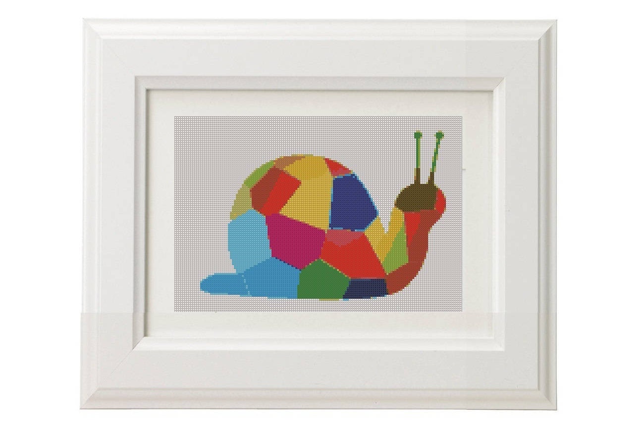 Geometric Snail Cross Stitch Pattern Modern Animal Abstract - Etsy