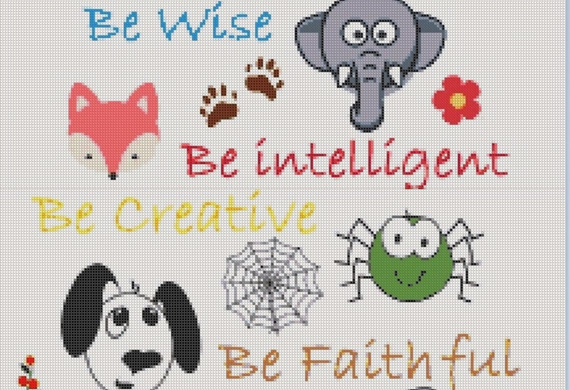 Children Cross Stitch Pattern Modern Cross Stitch Pattern - Etsy