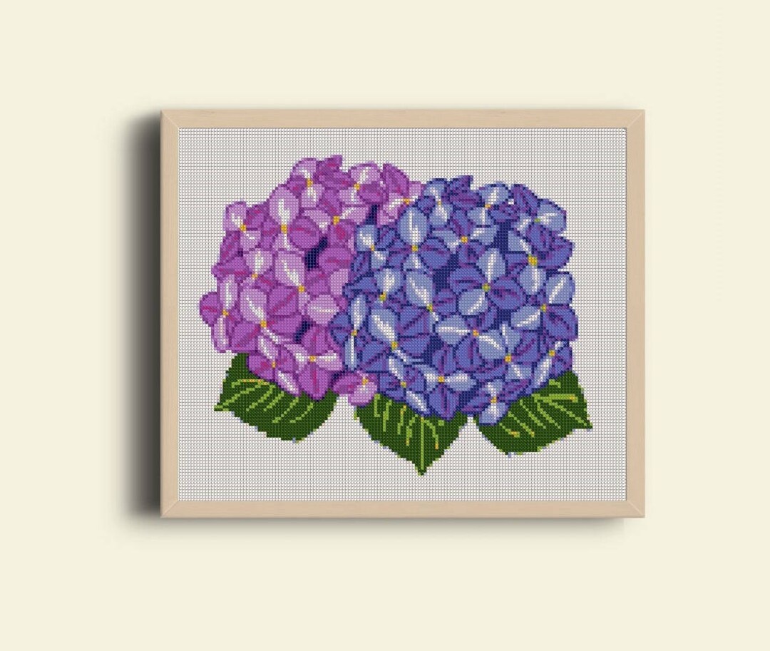 Blue Hydrangea Counted Cross Stitch Pattern - Etsy