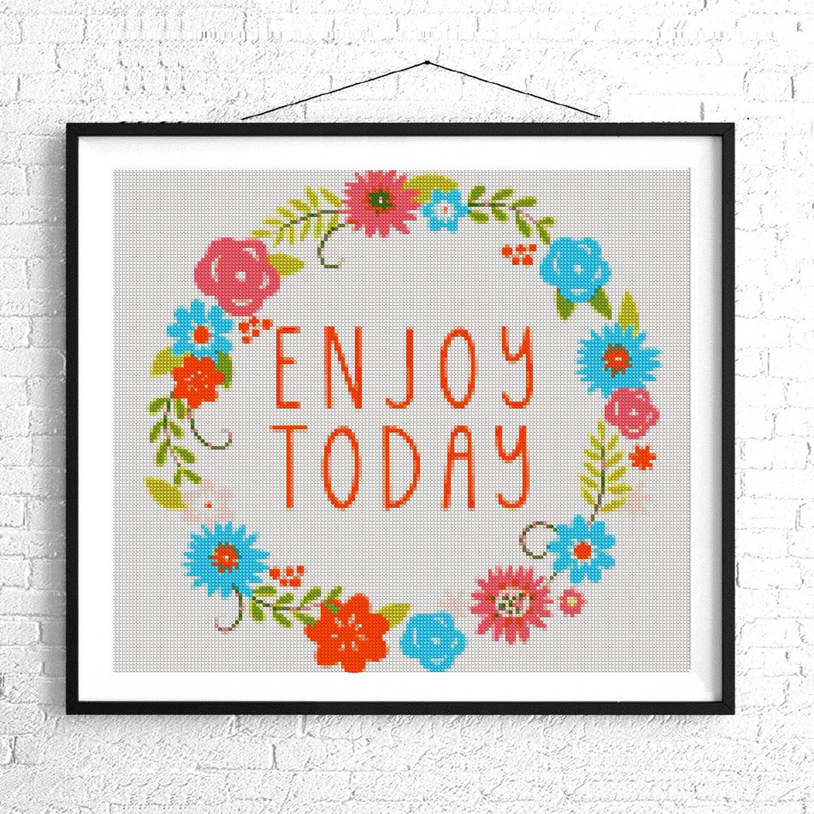 Enjoy Life Modern Cross Stitch Pattern PDF Instant Download, Cross ...