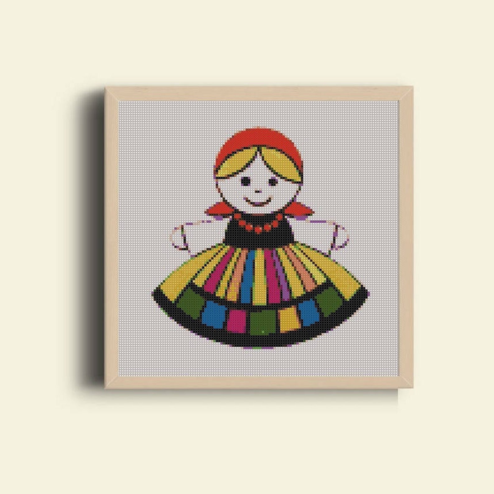 Cross Stitch Pattern Doll Cross Stitch Pattern Instant - Etsy