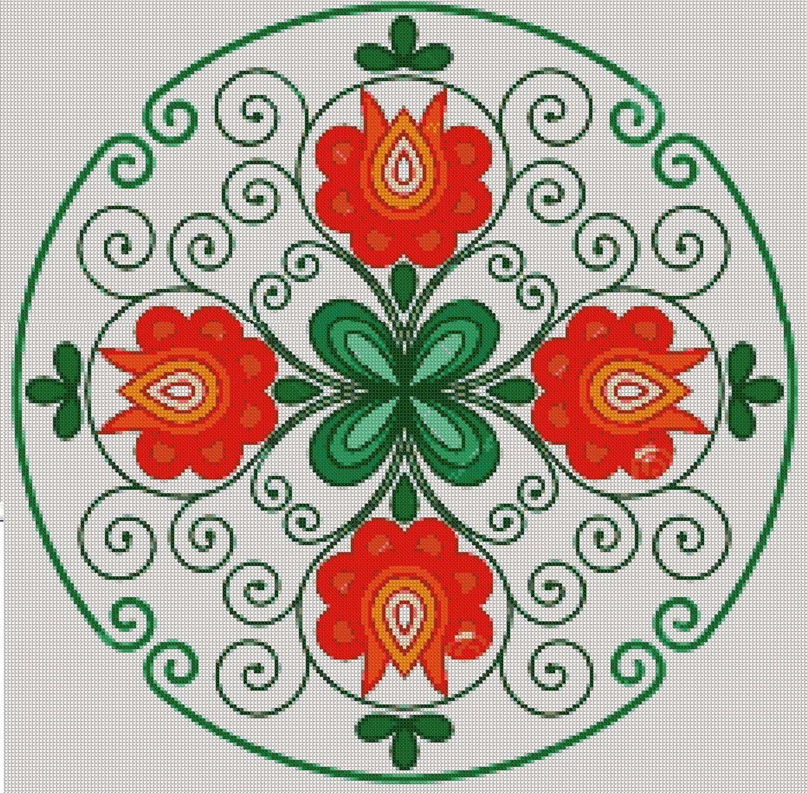 Mandala point de croix, point de croix, géométrique de croix au point ...