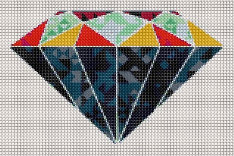 Diamond - Modern Cross Stitch Pattern (digital Format - PDF) - Etsy