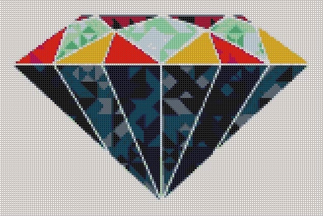 Diamond Modern Cross Stitch Pattern digital Format PDF - Etsy