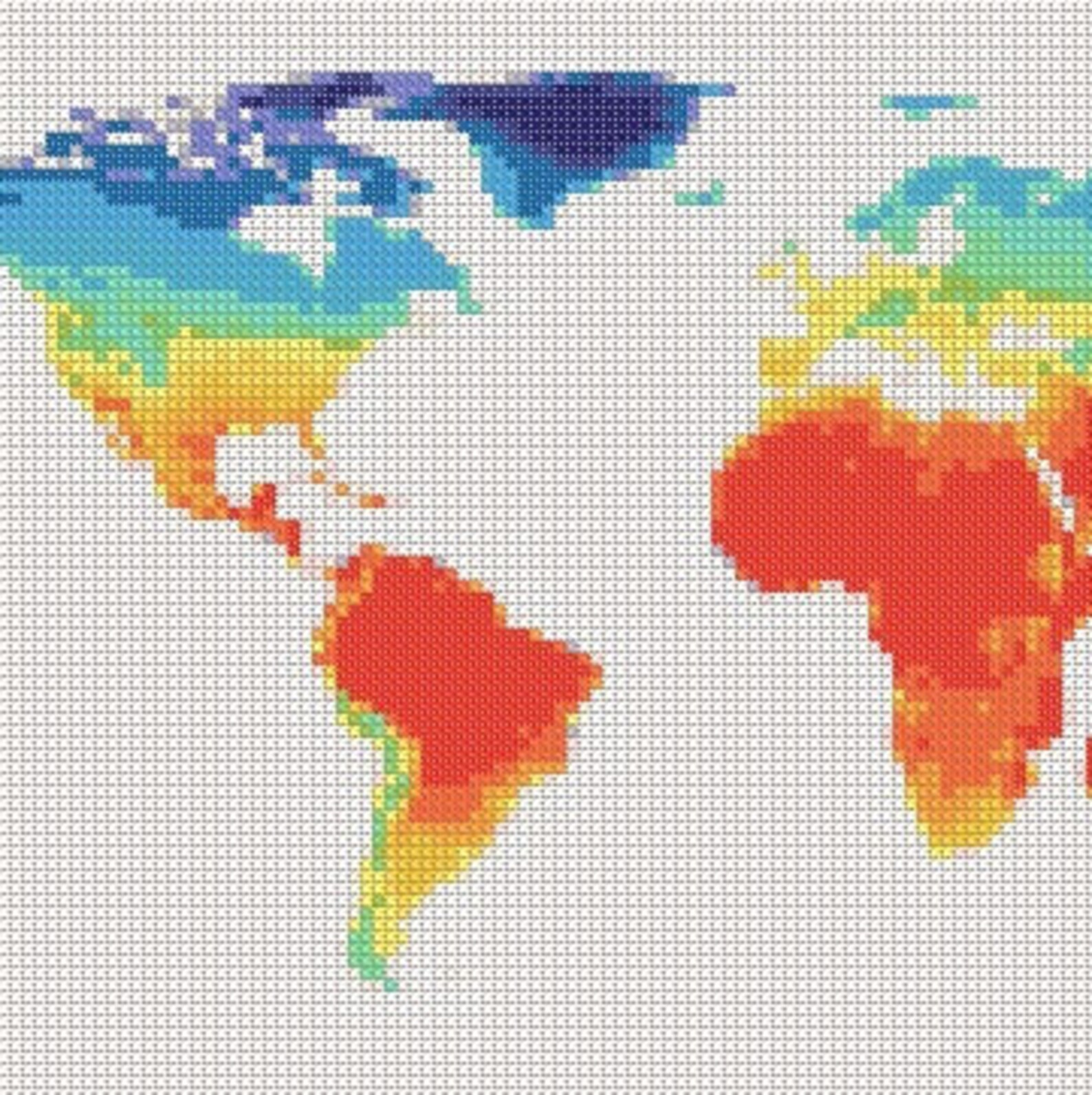 World Map Cross Stitch Pattern / Printable PDF Pattern / World Map ...