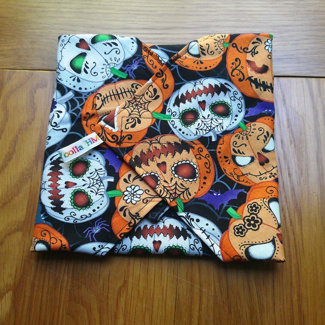 Skull & Jack O'lantern Reusable Sandwich Wrap: Vegan Eco-friendly ...