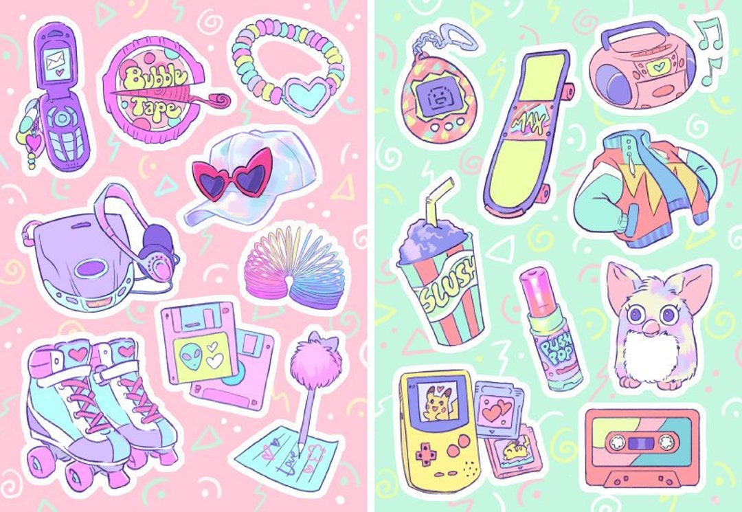 90's Kid Sticker Set - Etsy