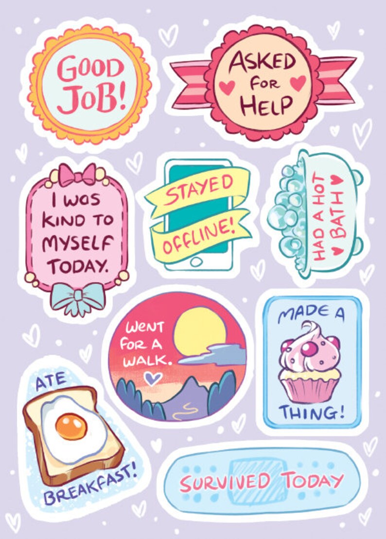 Self Care Sticker Set - Etsy