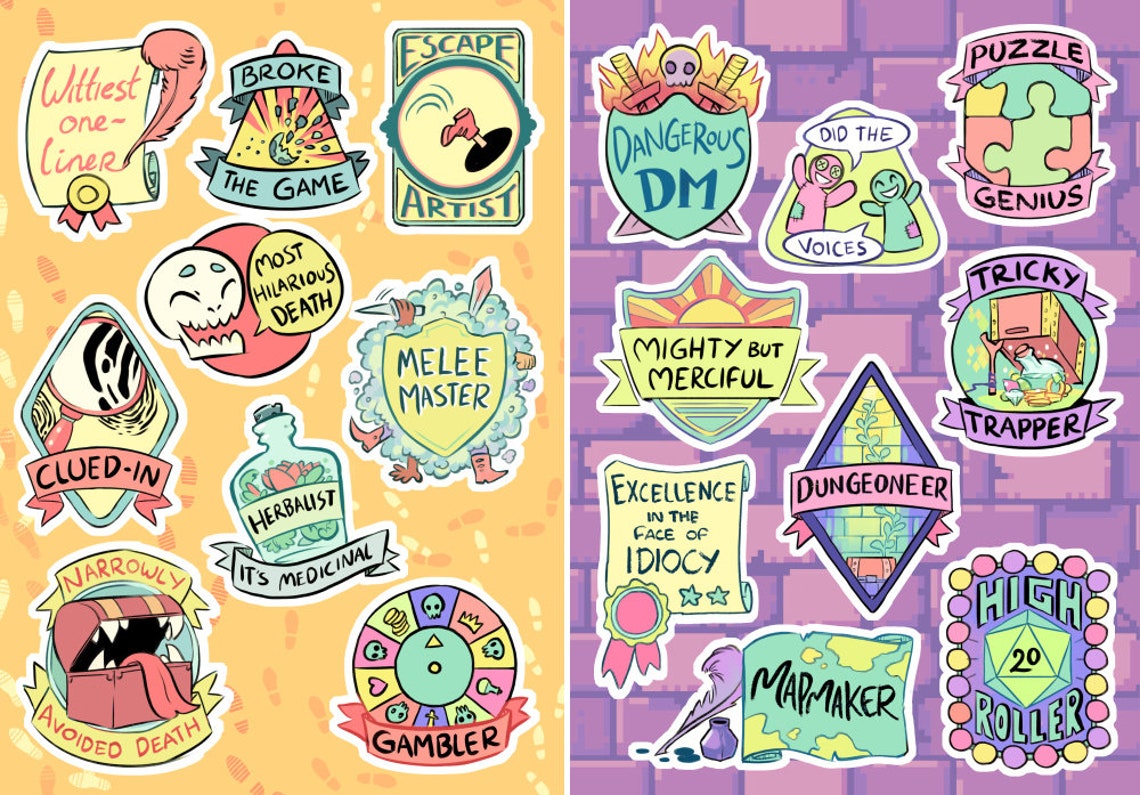 Dnd & RP Reward Stickers - Etsy