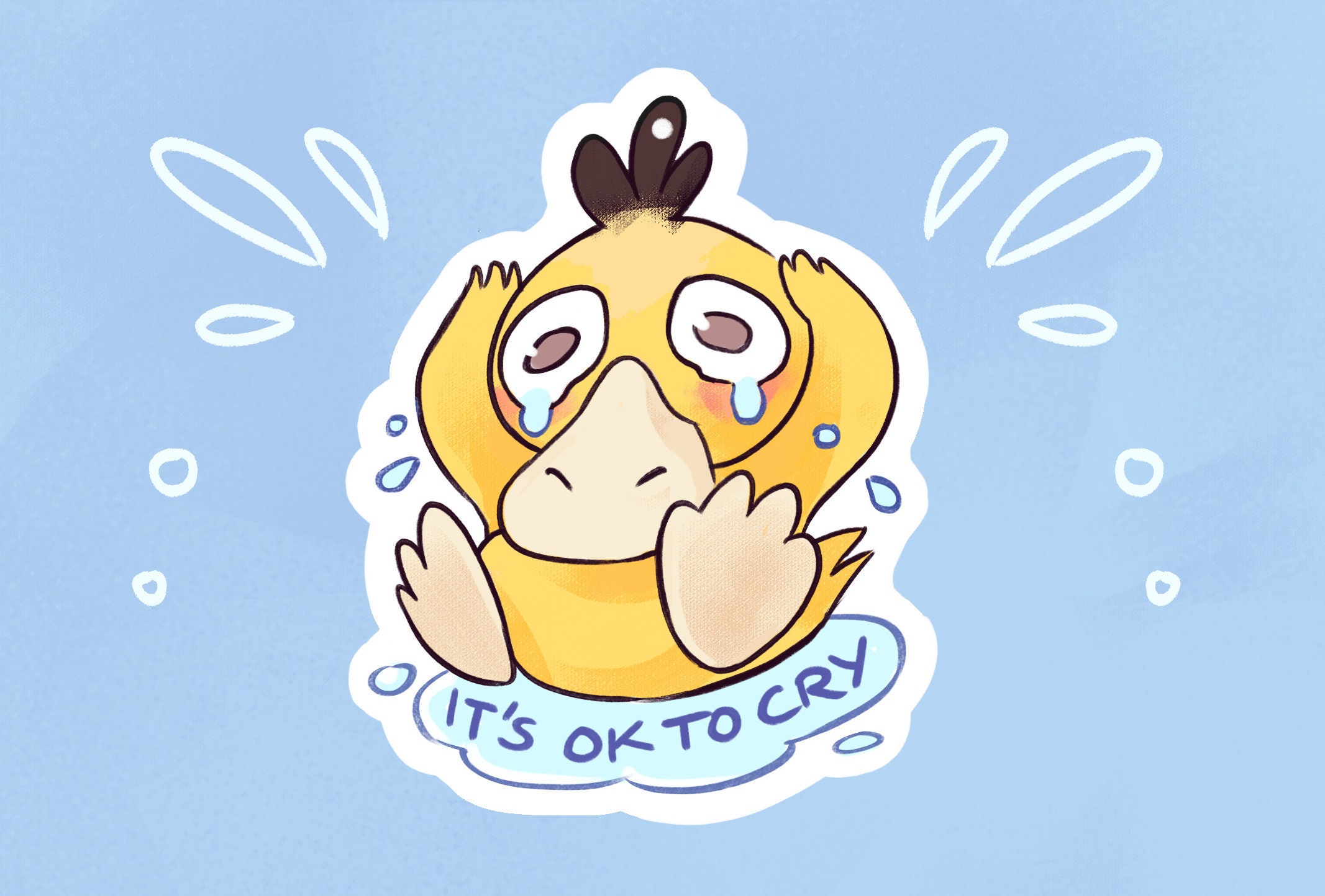 Psyduck - Het is oké om te huilen - Etsy Nederland