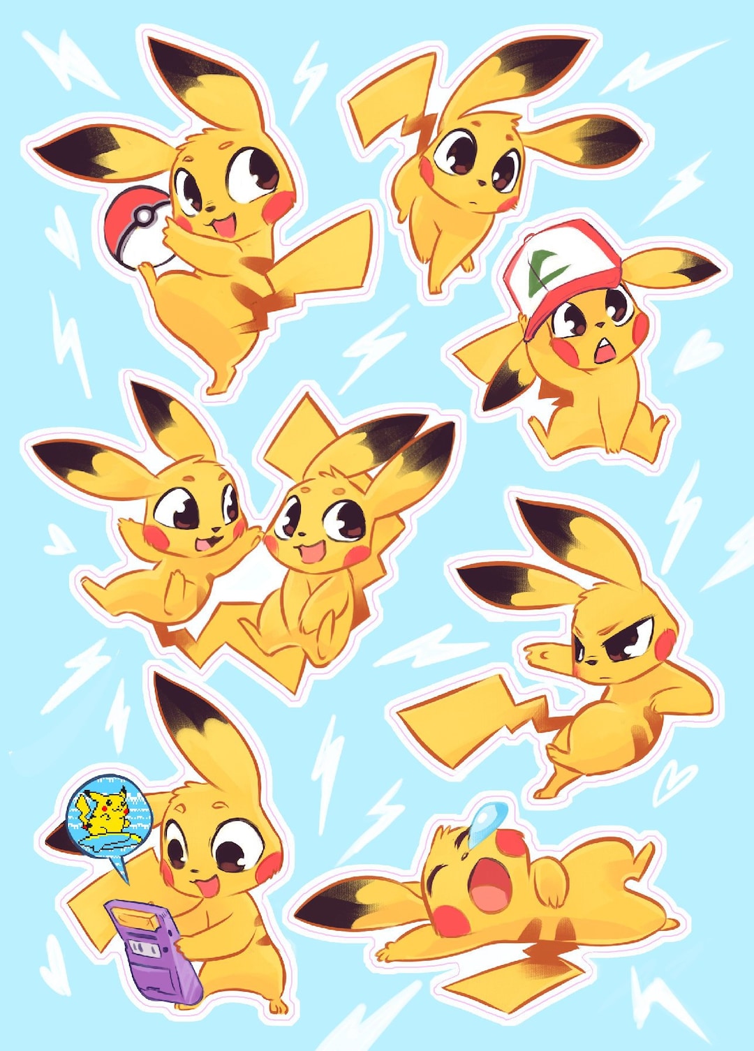 Pika~! A6 Sticker Sheet - Etsy