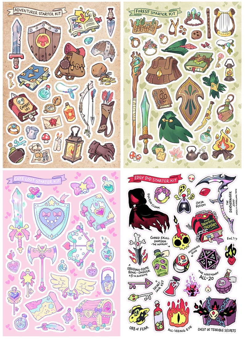 Cute Loot Starter Pack Stickers - Etsy
