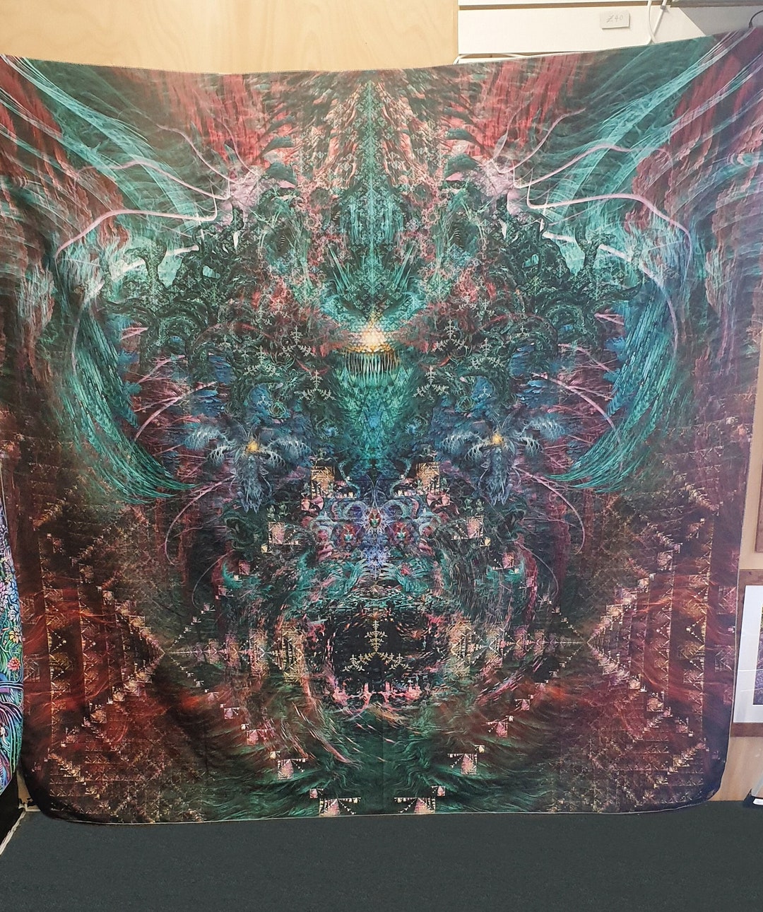 Extra Large Cthulhu Art Wall Tapestry / Bed Throw 'fractal Horror Cube ...