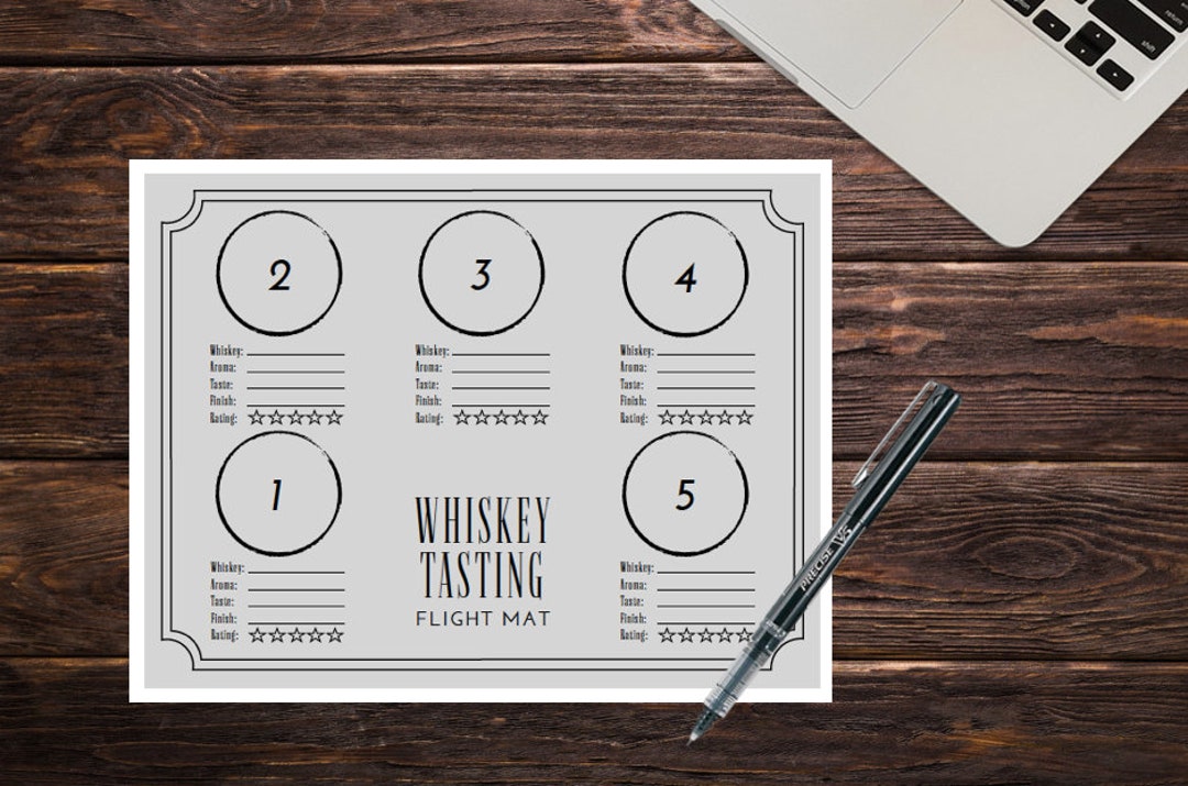 Whiskey Tasting Party Mat - Solid Background (gray) - Etsy