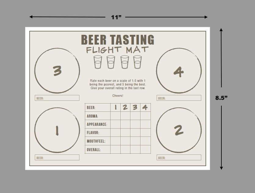 Beer Tasting Flight Mat - Etsy