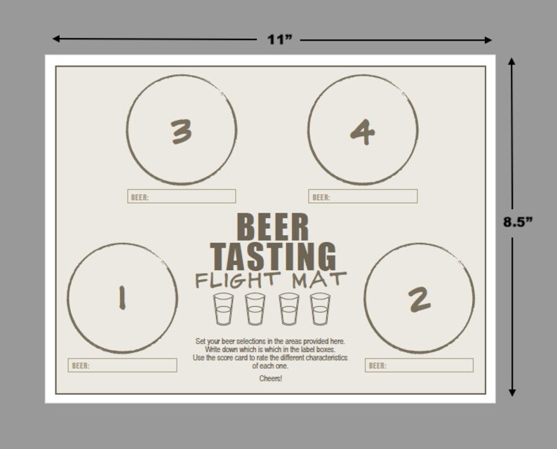 Beer Flight Mat and Scorecard - Etsy