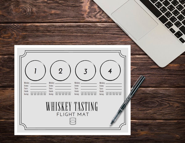 Whiskey Tasting Flight Mat Host Your Own Whiskey Tasting - Etsy Canada