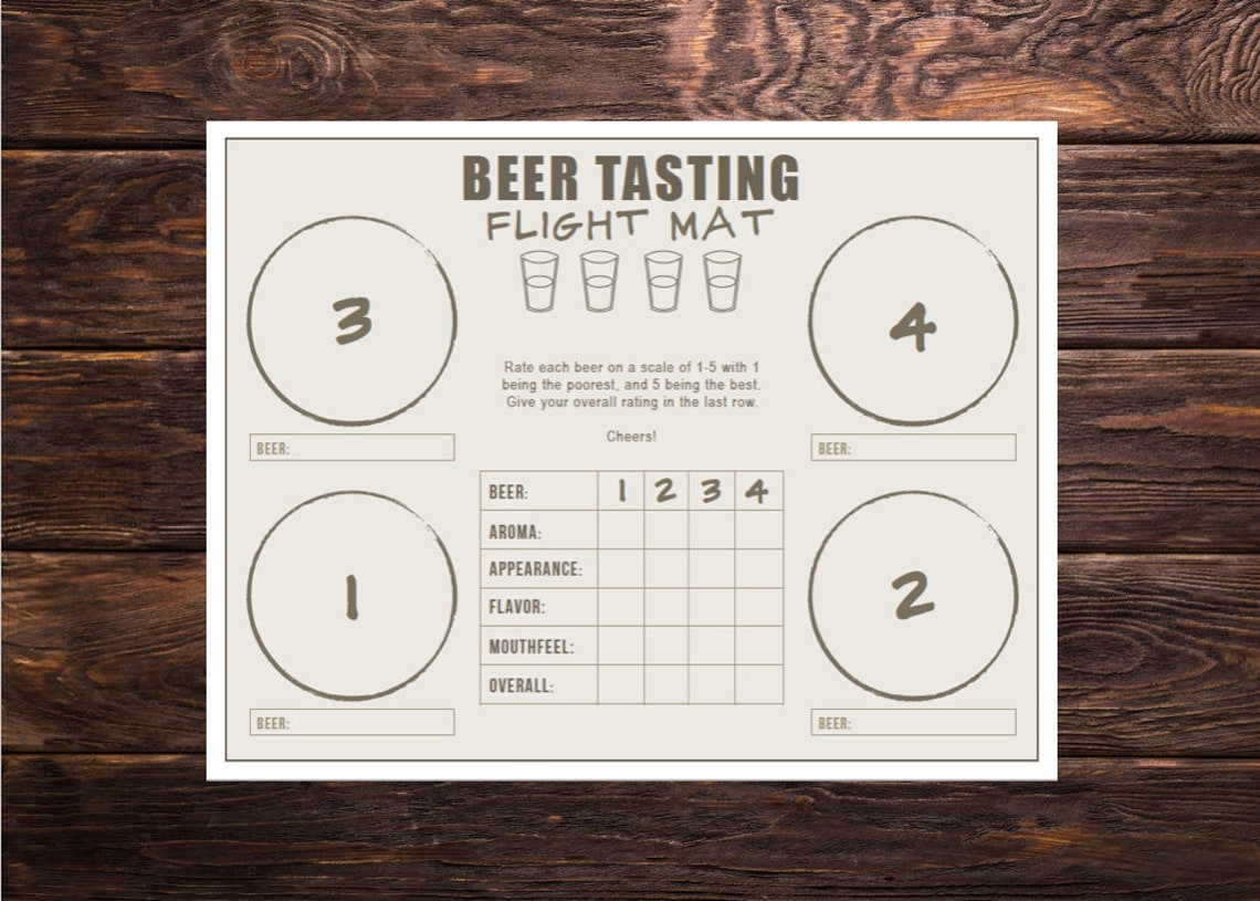 Beer Tasting Flight Mat - Etsy