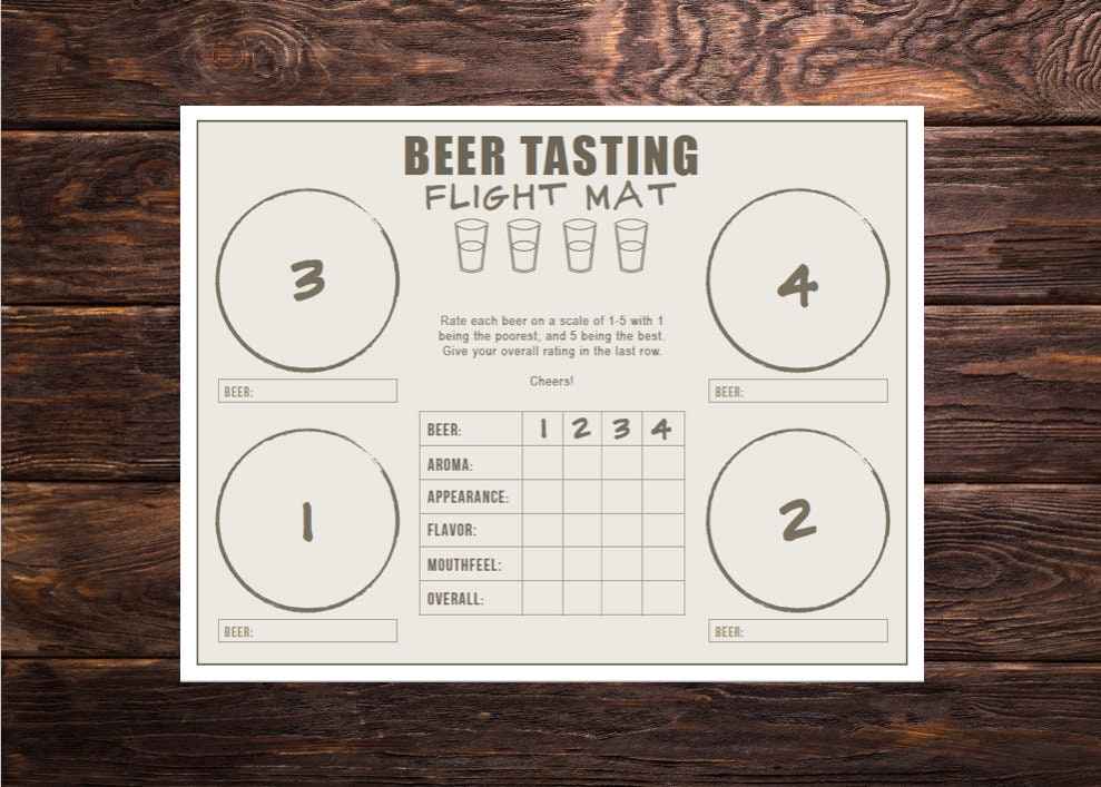 Beer Tasting Flight Mat - Etsy