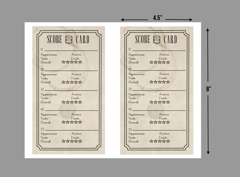 Tasting Party Scorecard - Etsy