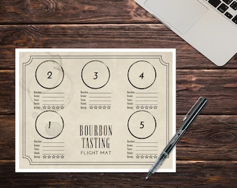 Whiskey Tasting Mat for Flight of 6 Whiskey Tasting Party Whiskey ...