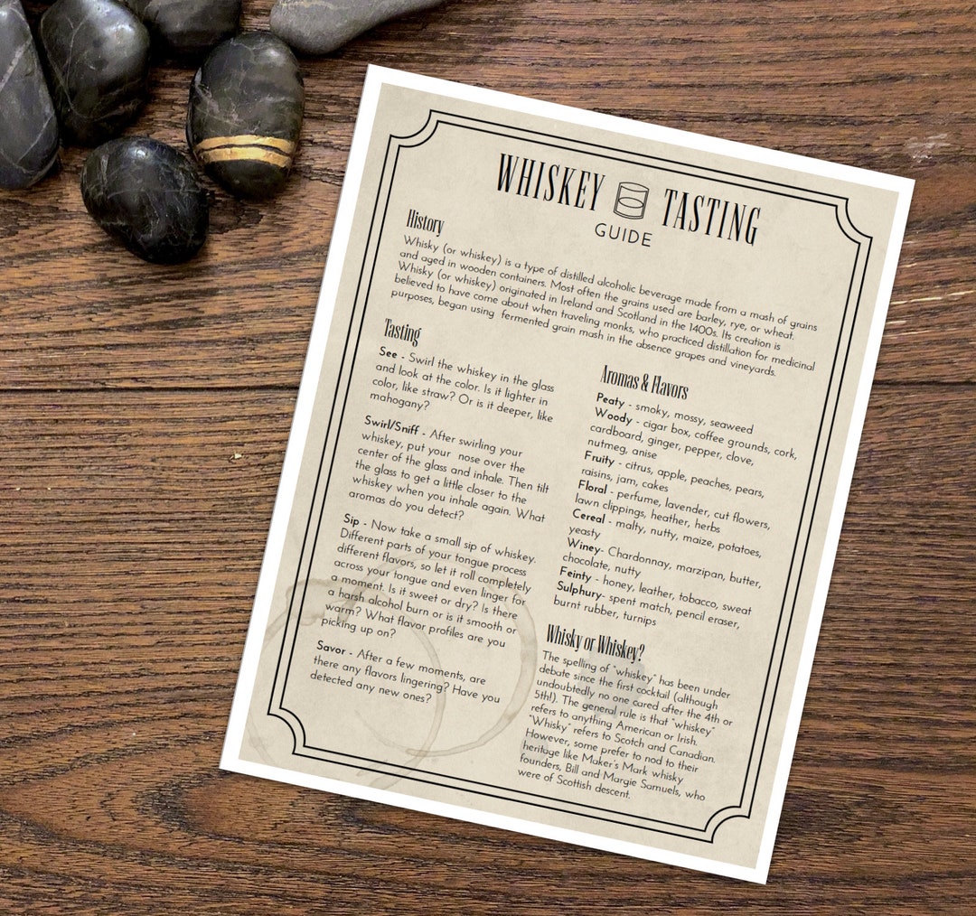 Whiskey Tasting Guide - Etsy