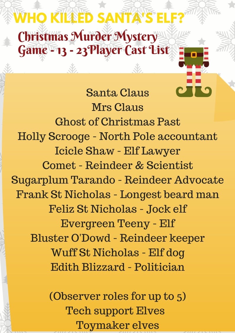 12 - 23 PLAYER Who Killed Santa's Elf? // Christmas Murder Mystery ...