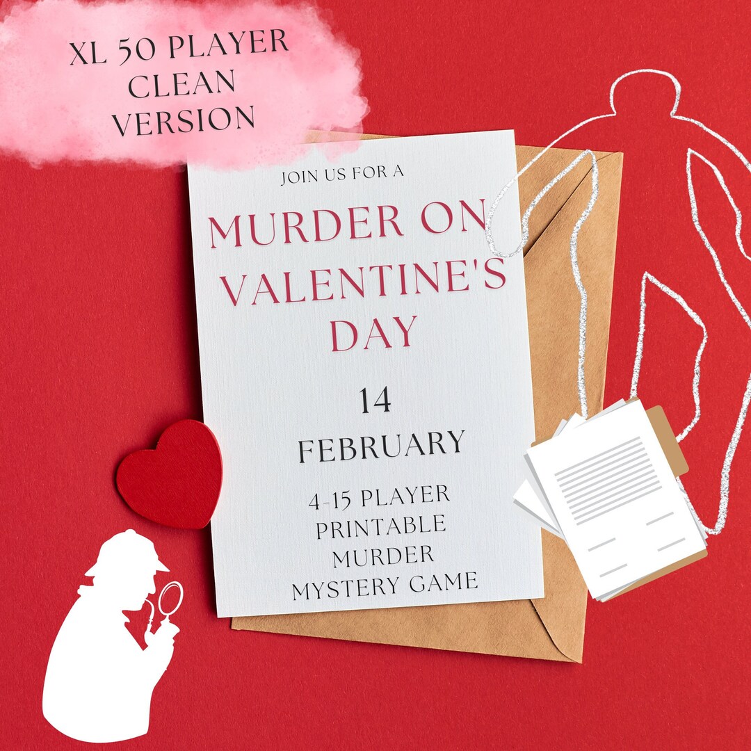 CLEAN XL Valentine's Murder Mystery // Flexible 4 50 Player Detective ...