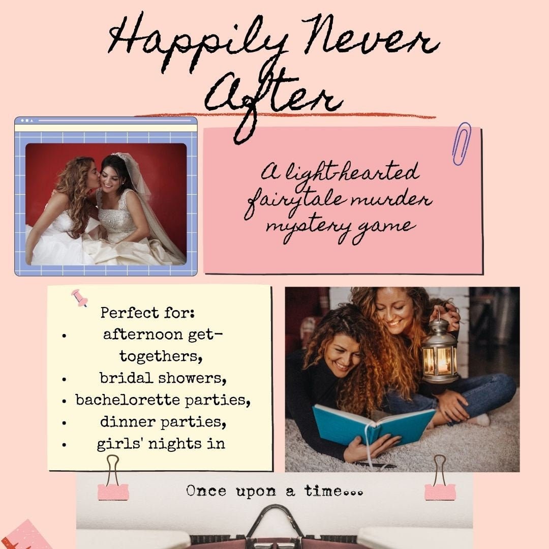 Fairytale Murder Mystery Game | Printable Party Game | Bachelorette ...