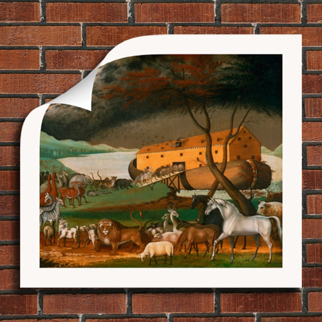 Edward Hicks noah Ark Framed Canvas Giclee Print rolled Canvas Unframed ...