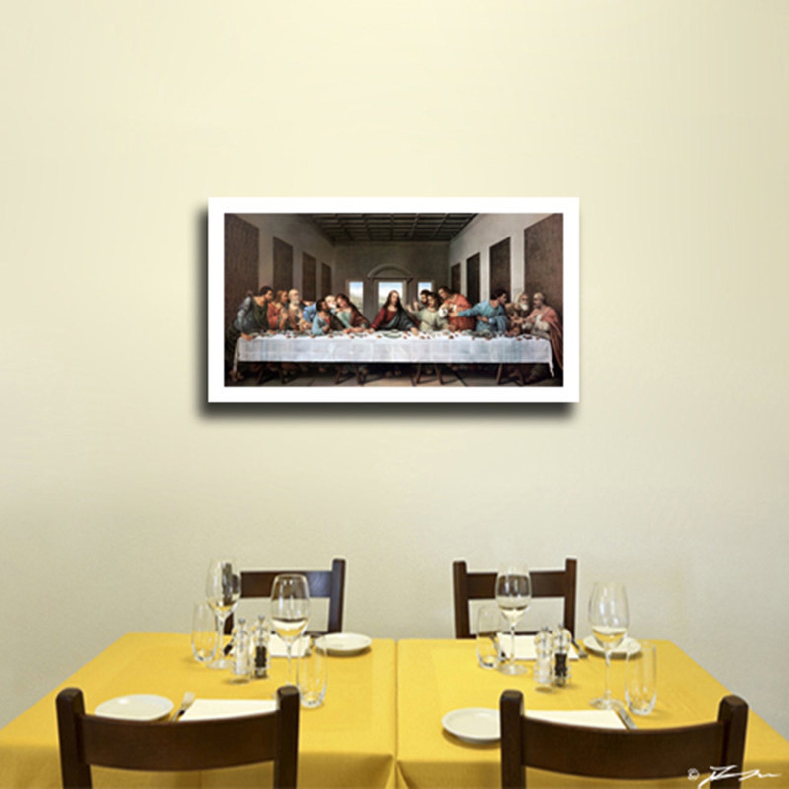 Leonardo Da Vinci "the Last Supper" Framed Canvas Giclee Print (rolled ...
