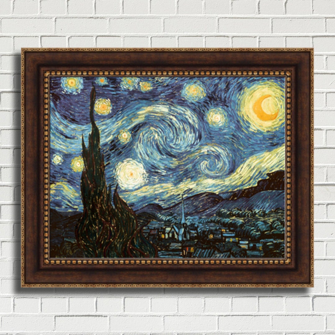Vincent Van Gogh "the Starry Night" Framed Canvas Giclee Print (MD804 ...