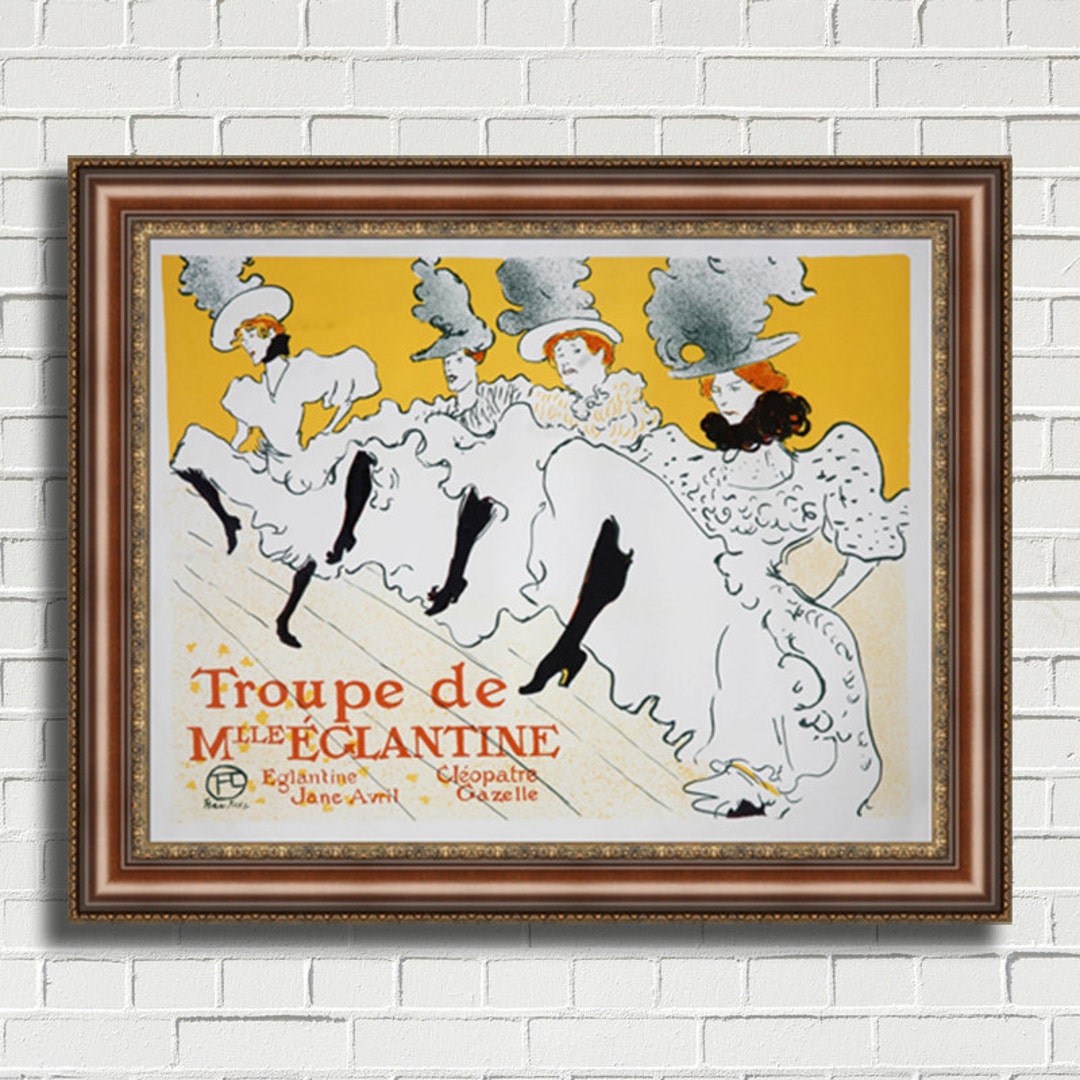 Toulouse-lautrec "troupe De Mlle Eglantine" Framed Giclee Canvas Print ...