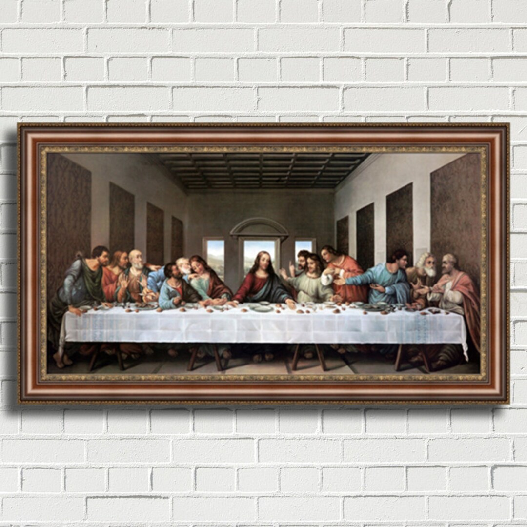 Leonardo Da Vinci "the Last Supper" Framed Canvas Giclee Print (MD393 ...