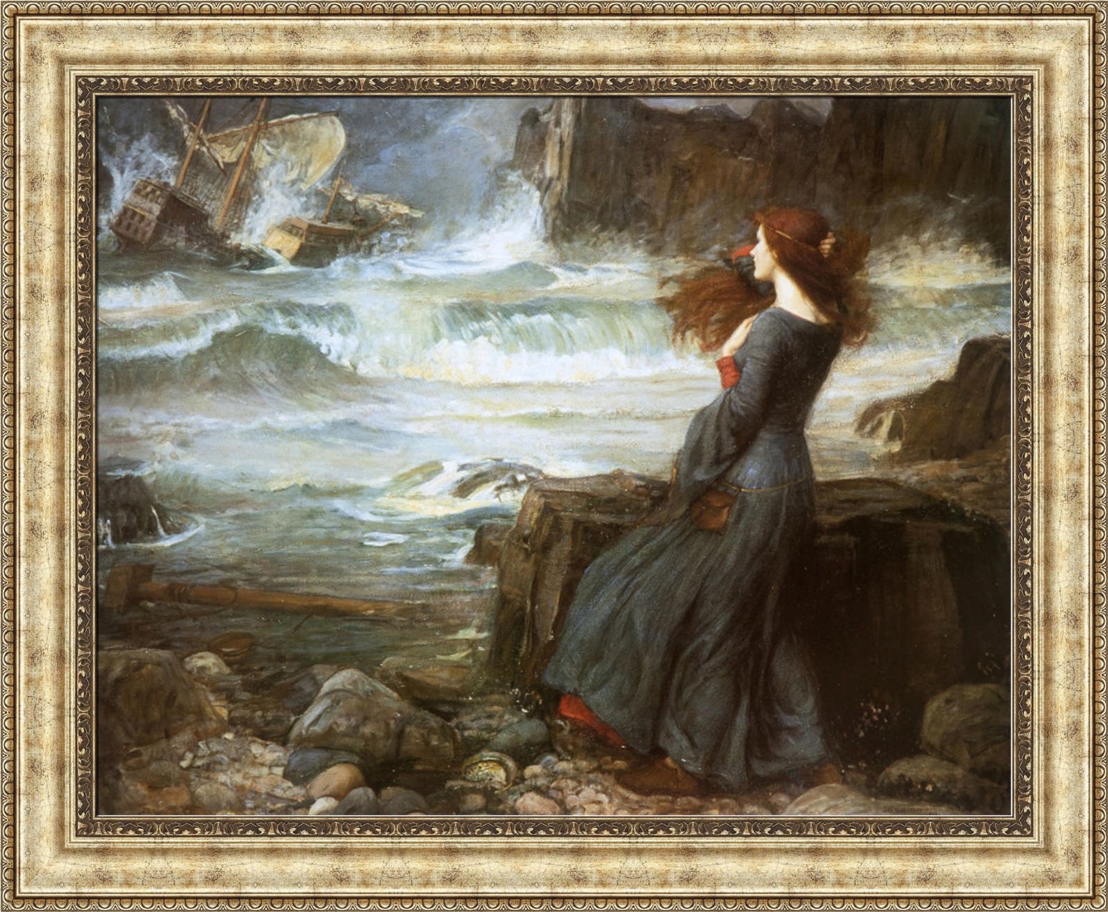 John William Waterhouse "miranda the Tempest" Framed Canvas Giclee ...