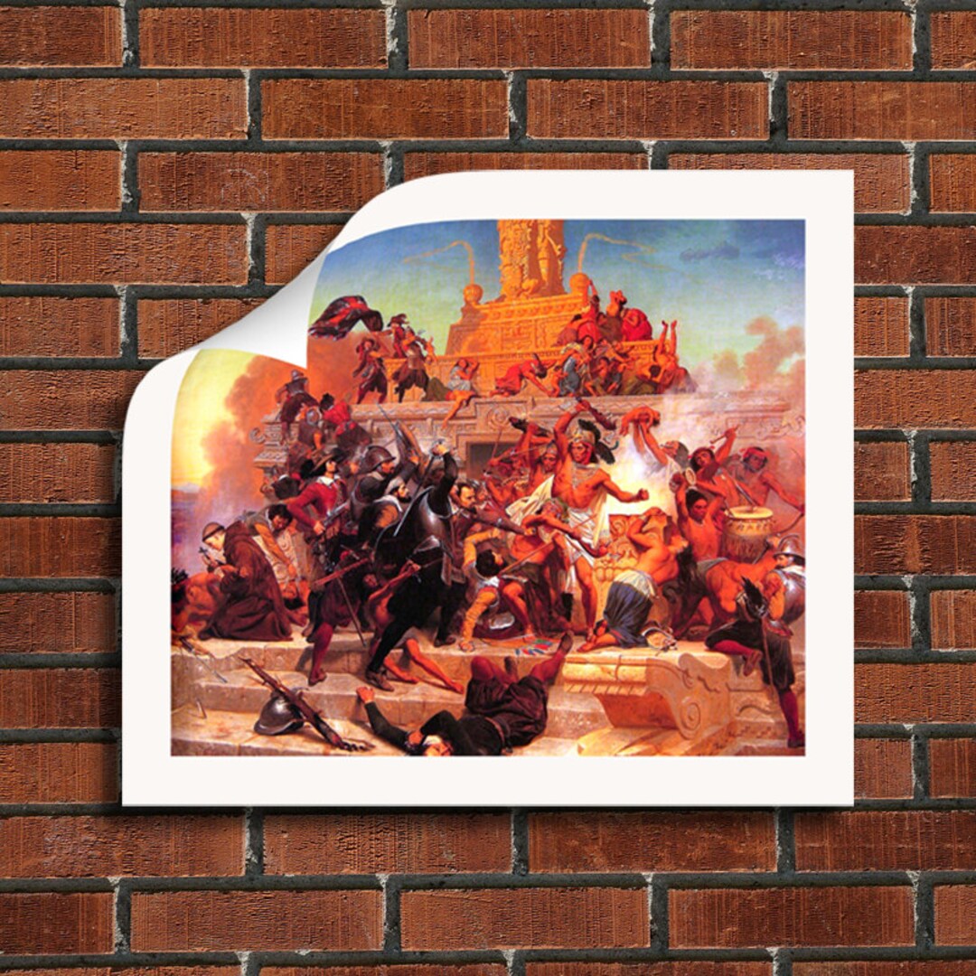 Emanuel Leutze "storming of the Teocalli by Cortez and His Troops ...